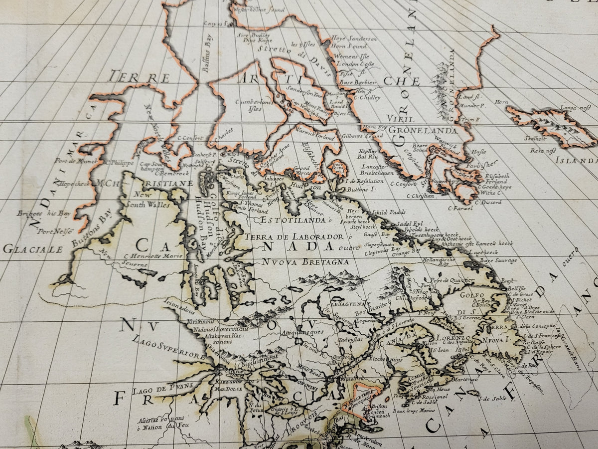 1677 Antique Map Of North America by de Rossi / Sanson | D&E LAKE LTD ...