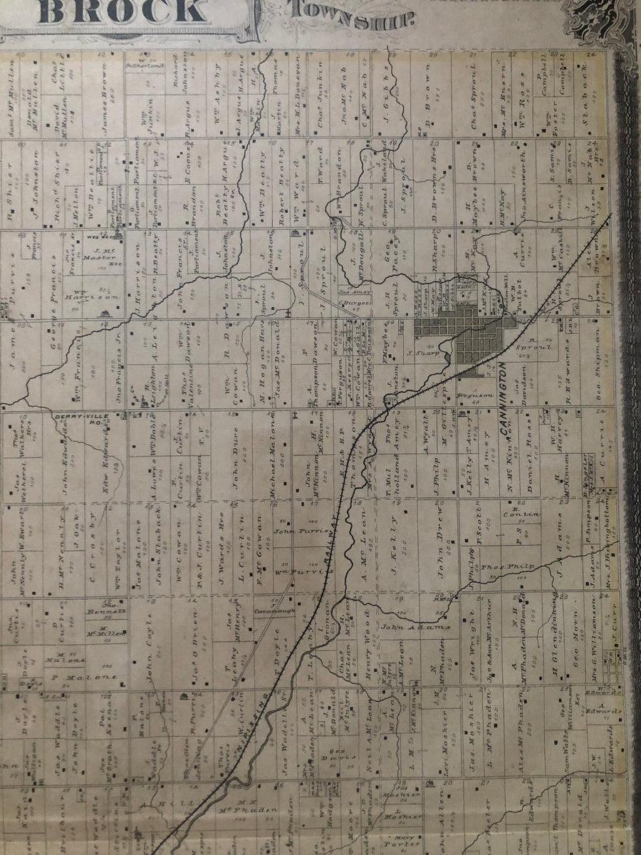 1877 Antique Map of BROCK Township DURHAM Region | D & E LAKE LTD. – D ...