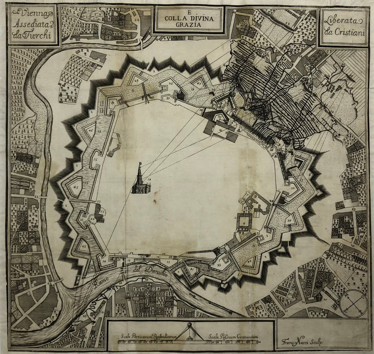 Antique Map of the Siege of Vienna after 1683 | D & E LAKE LTD TORONTO ...