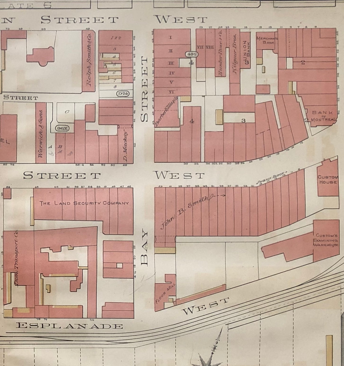 Antique Map Goad Map 1890 Toronto Financial District & Union Station ...