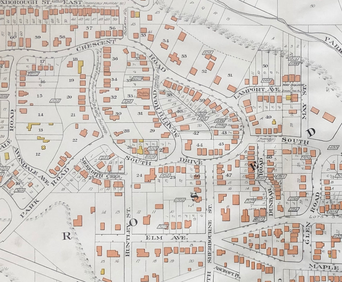 Antique Map Goad Insurance Map 1910 ROSEDALE Toronto Historical Map – D ...