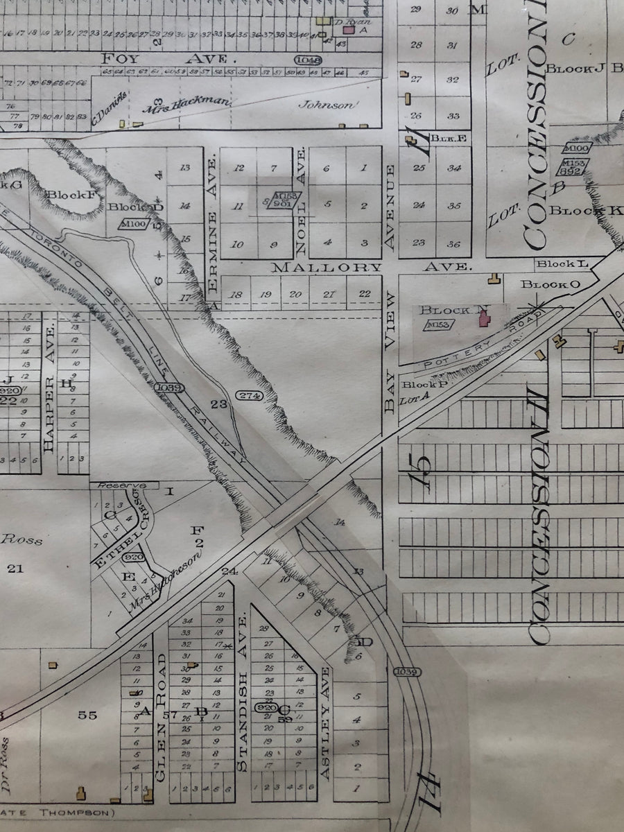 Antique Map 1890 CHARLES GOAD Map Moore Park Deer Park Old Toronto Map ...