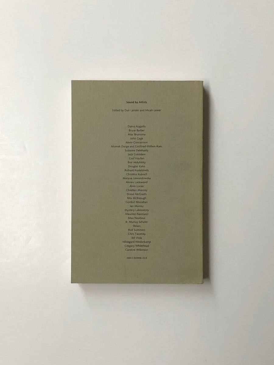 Sound by Artists By Dan Lander & Micah Lexier | ART BOOKS | D&E LAKE ...