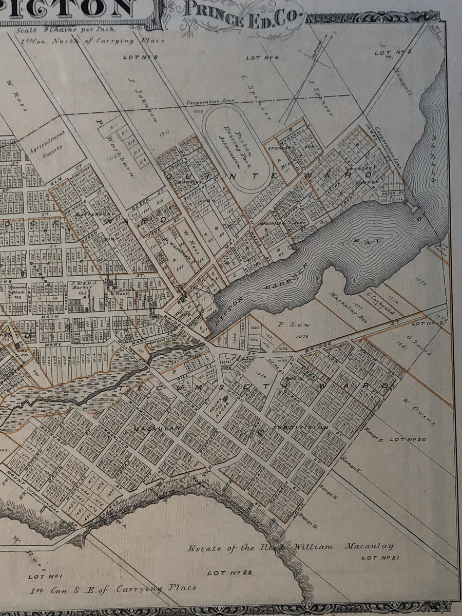 1878 Antique Map of the Plan of Picton Prince Edward County | D&E LAKE ...