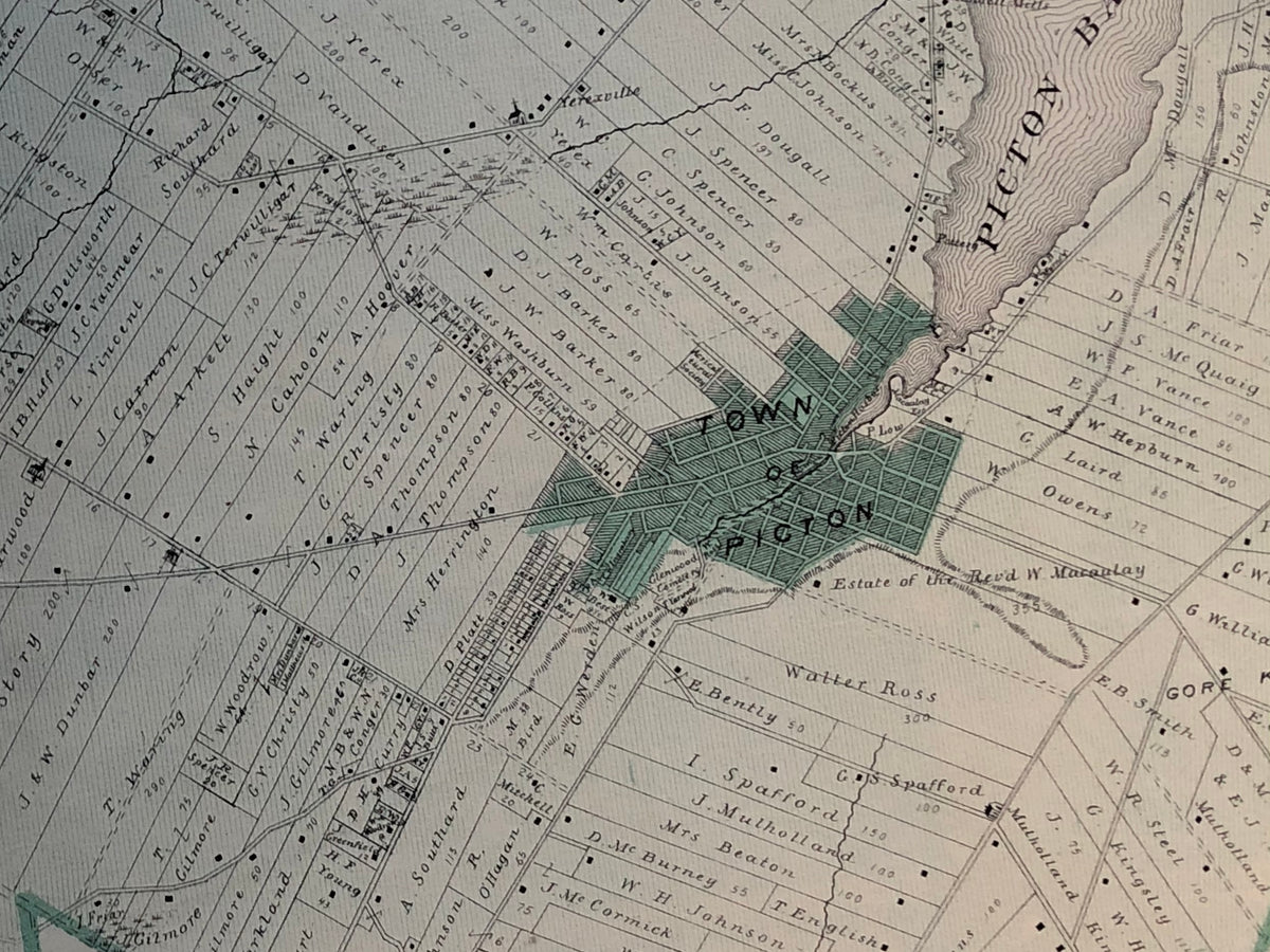 1878 Antique Map of Hallowell Township PRINCE EDWARD COUNTY | D&E LAKE ...