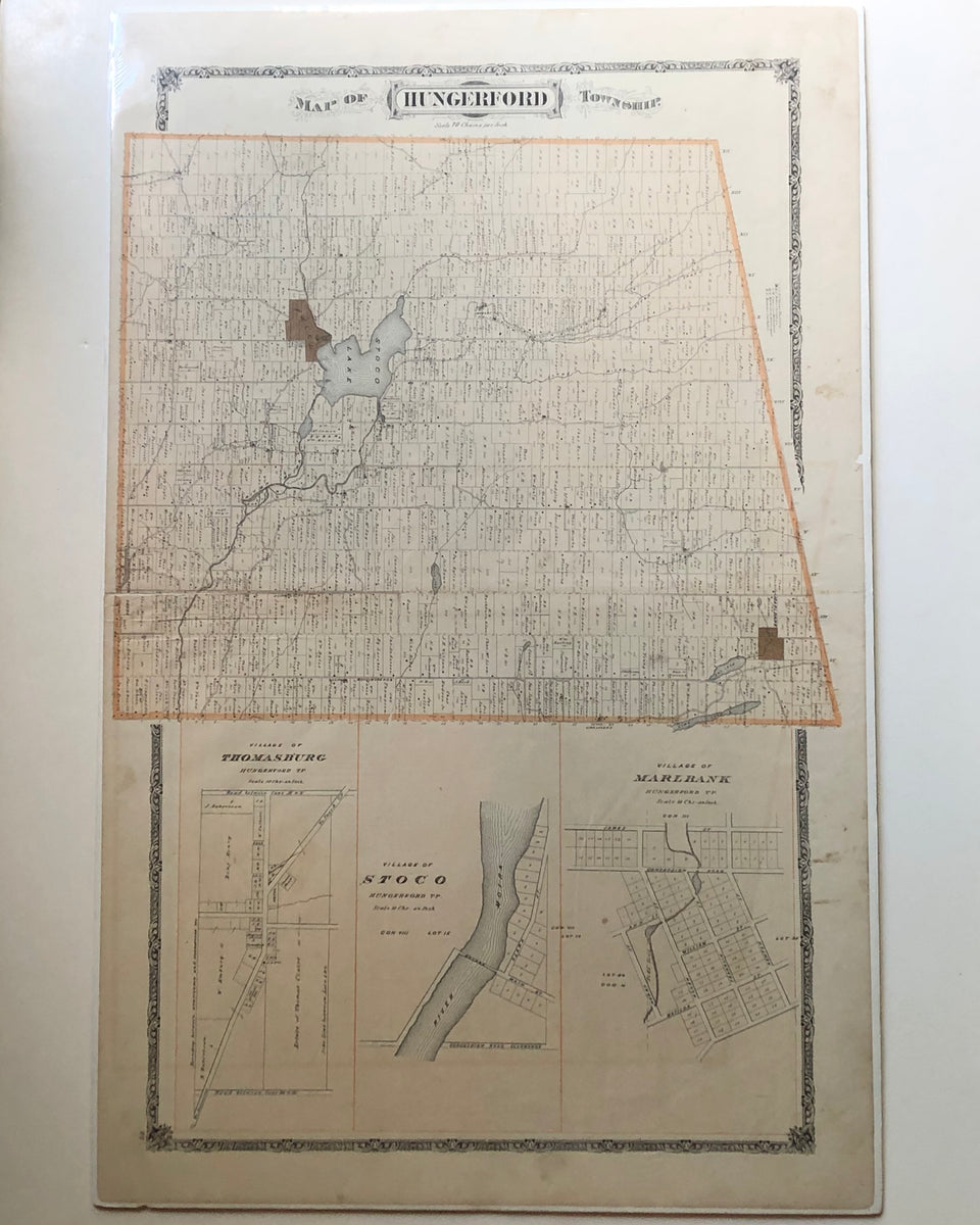1878 Antique Map of Hungerford Township OLD ONTARIO MAPS | D&E LAKE – D ...