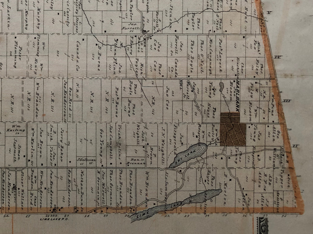 1878 Antique Map of Hungerford Township OLD ONTARIO MAPS | D&E LAKE – D ...