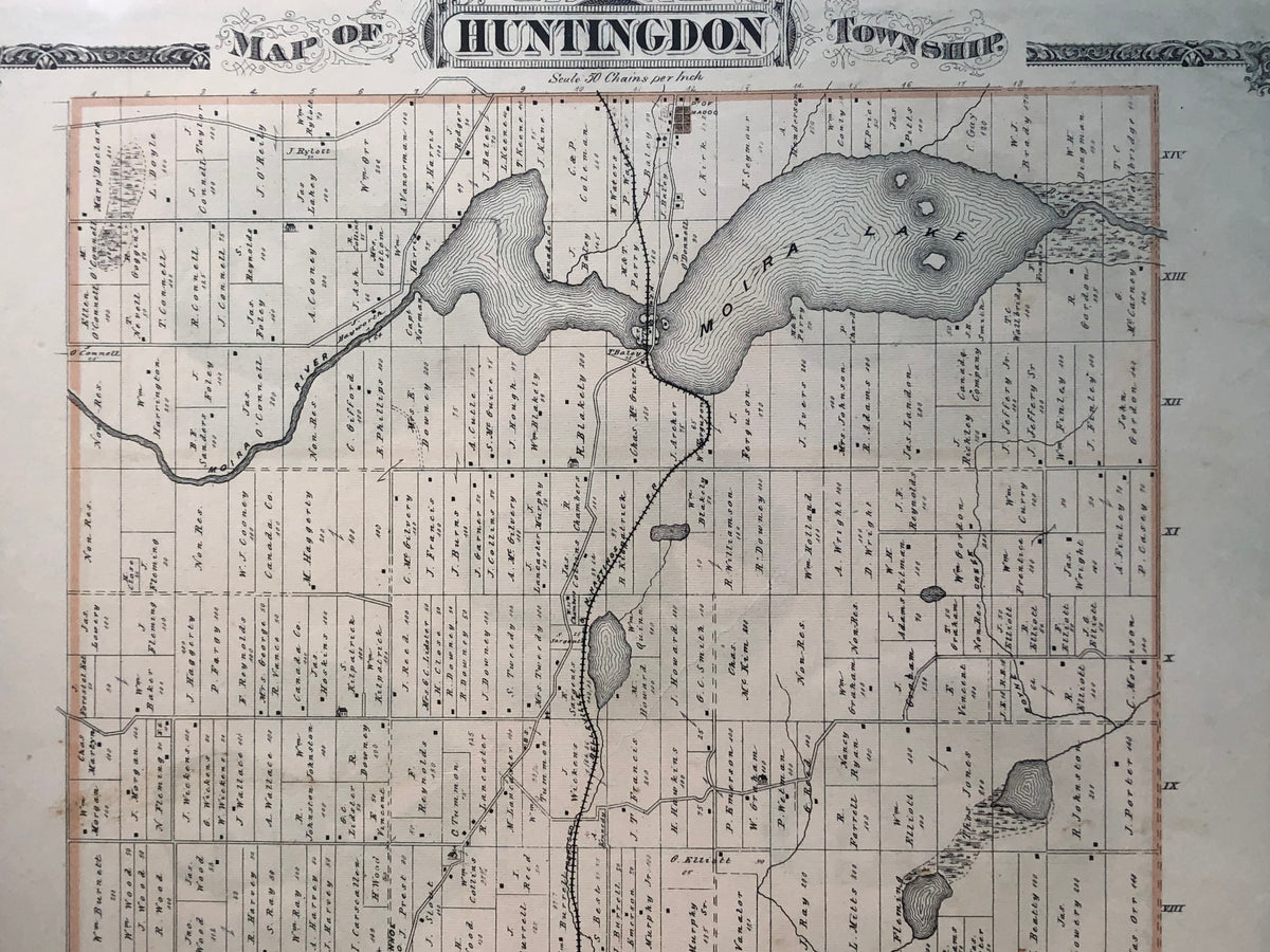 1878 Antique Map of Huntingdon Township Ontario | D & E LAKE LTD. – D ...
